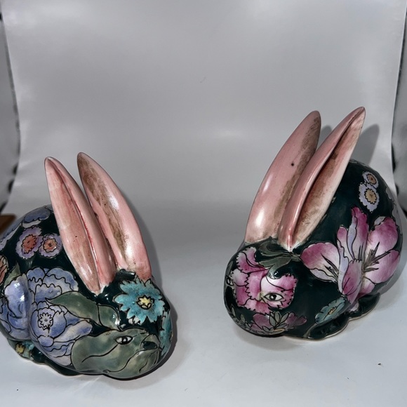 Holiday | Vintage Chinese Pocelain Famille Macau 2 Bunny Rabbit ...